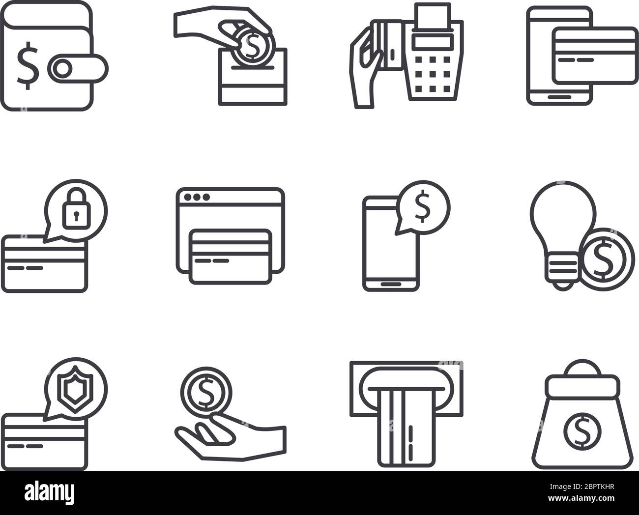 bundle of payment on line set icons Stock Vector Image & Art - Alamy