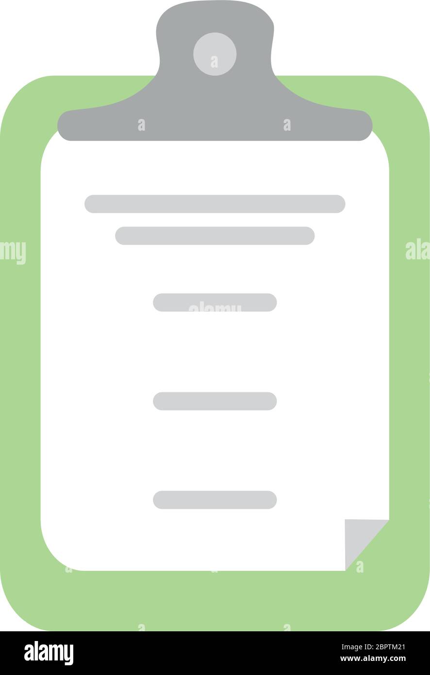 clipboard icon over white background, flat style, vector illustration ...