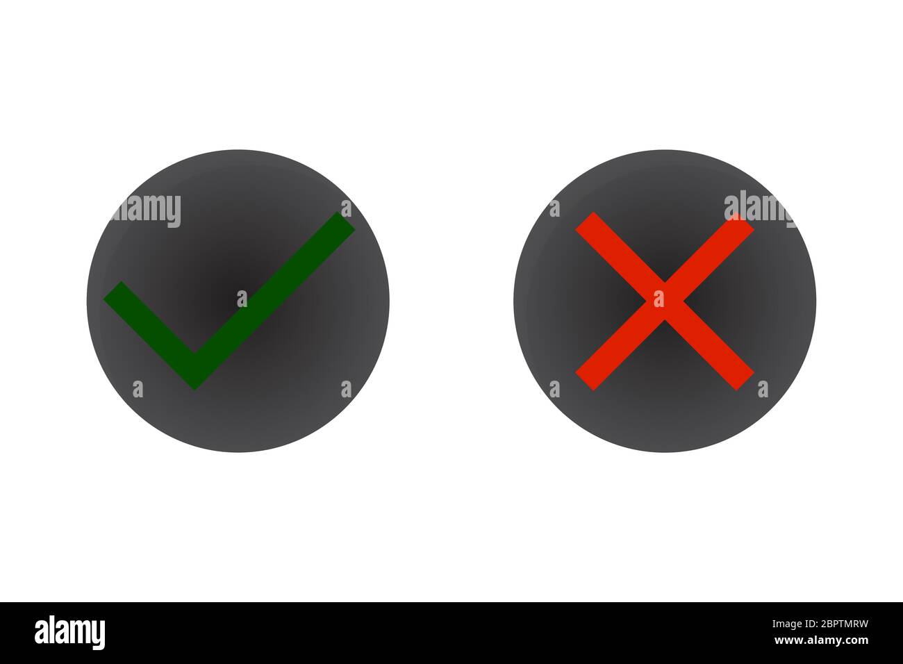 Tick cross signs black buttons Stock Vector Image & Art - Alamy
