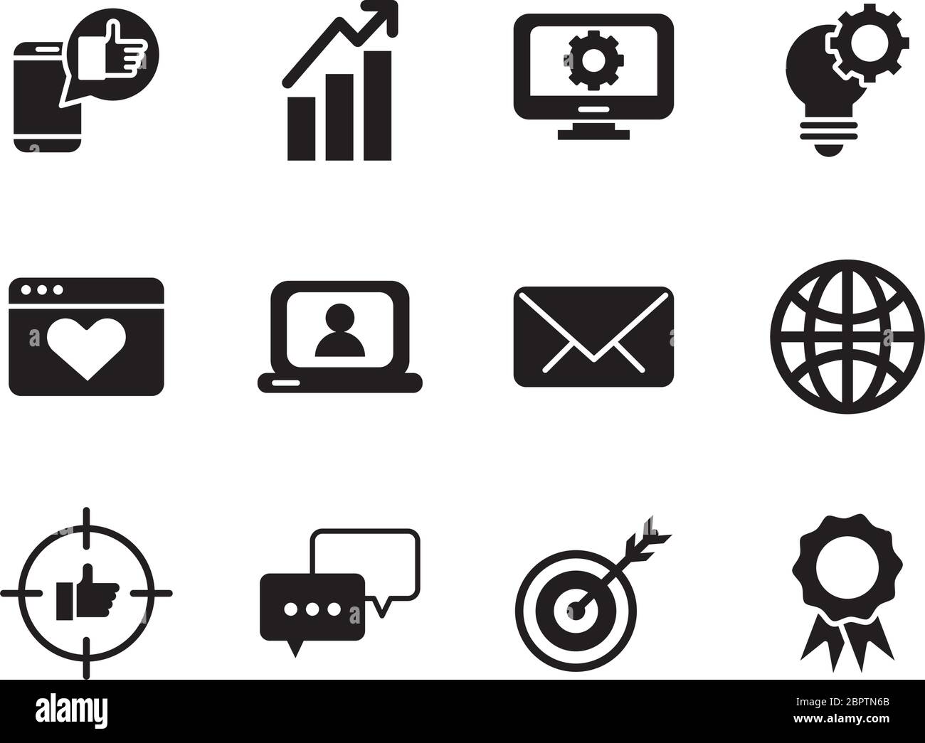 social media marketing set icons Stock Vector Image & Art - Alamy