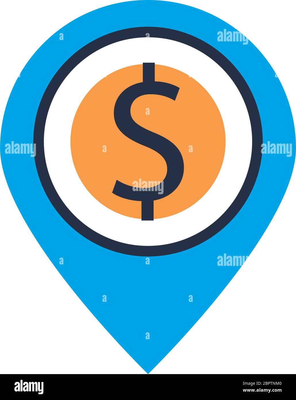 pin location with coin dollar fill style Stock Vector Image & Art - Alamy