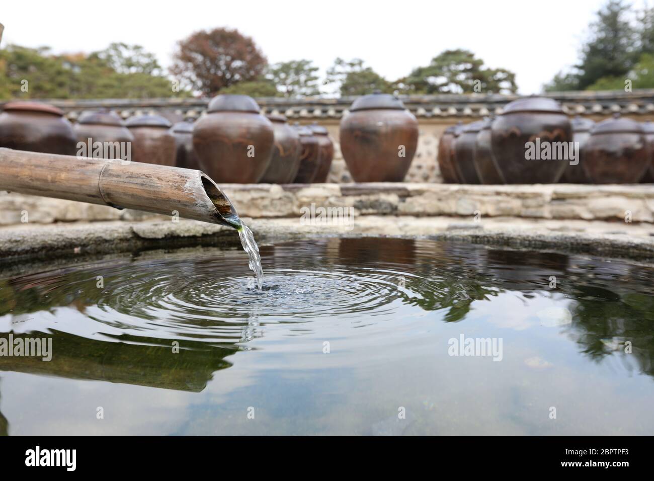 Beautiful traditional Korean jar and clean mineral water Stock Photo ...
