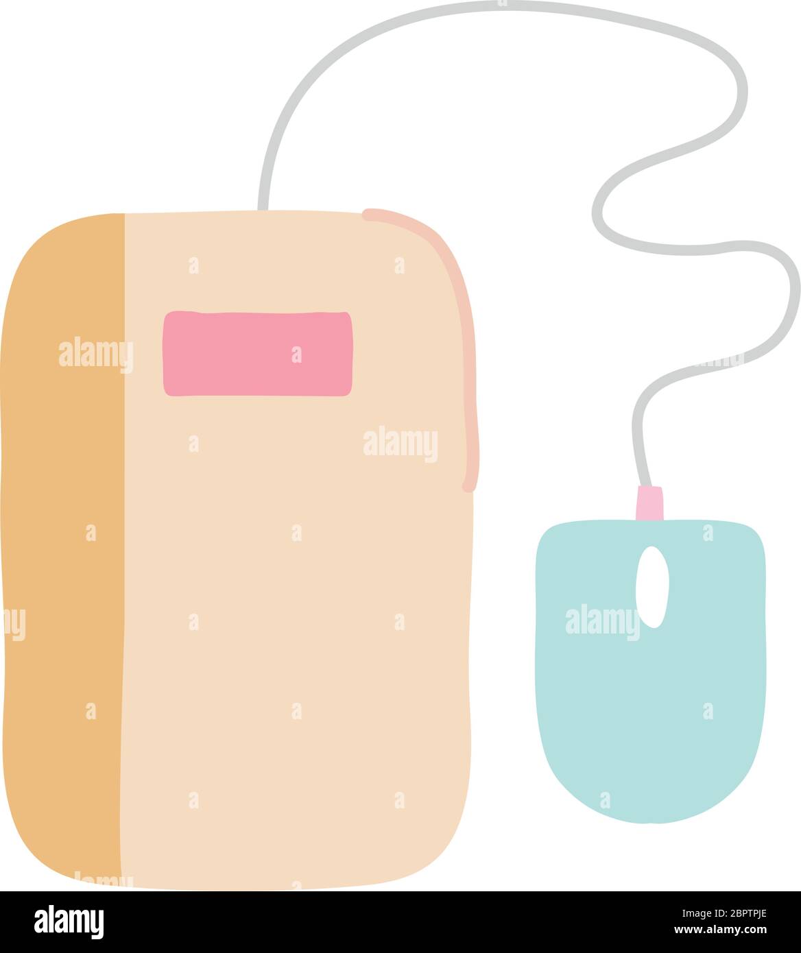 tablet and mouse device icon over white background, flat style, vector ...