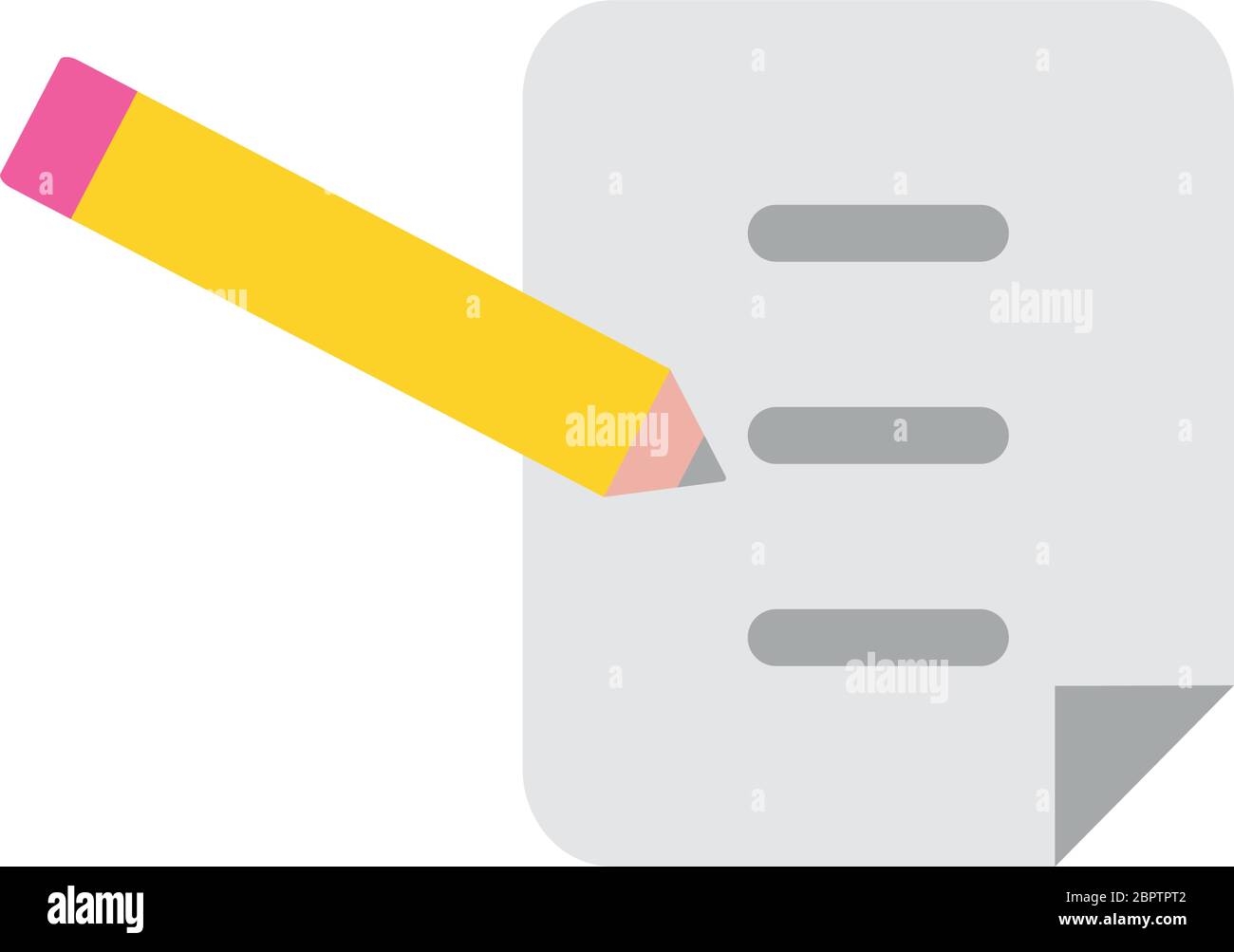 document and pencil icon over white background, flat style, vector ...