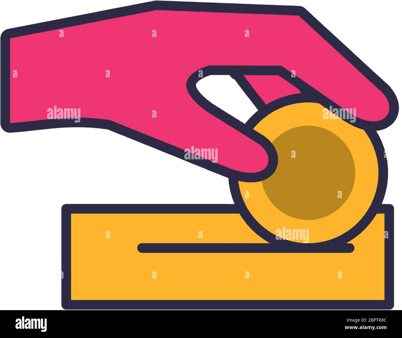 hand insert coin fill style icon Stock Vector Image & Art - Alamy
