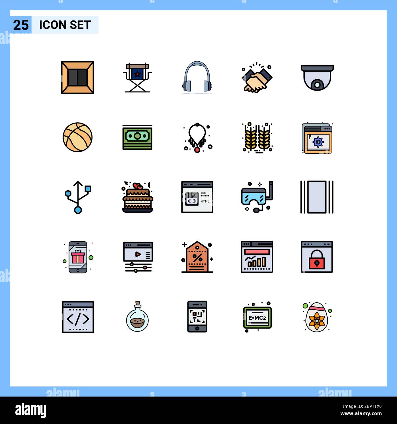 25 Universal Filled line Flat Color Signs Symbols of wishes, hand ...