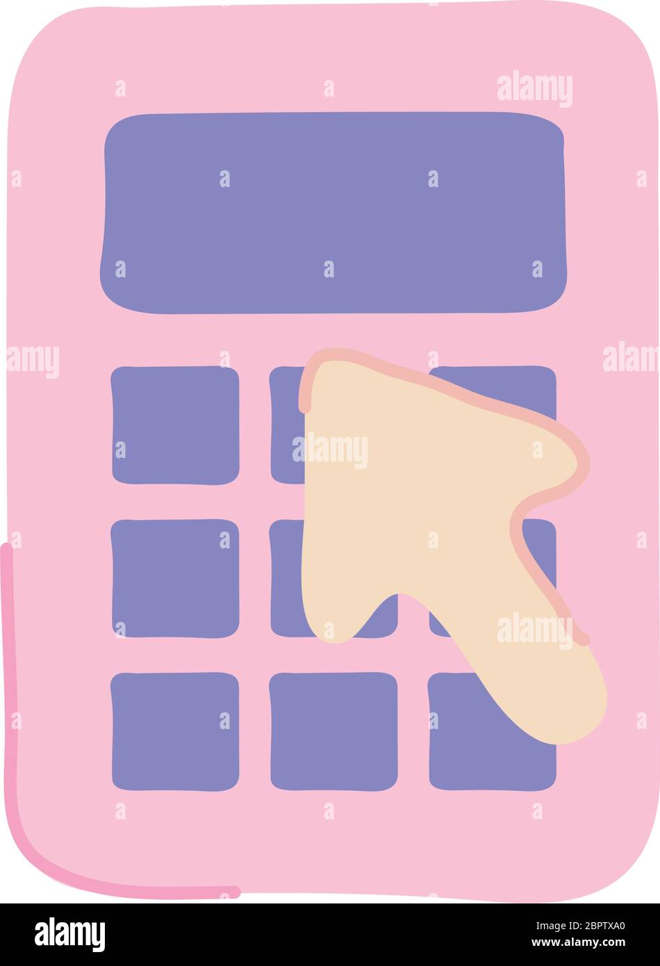 calculator and cursor icon over white background, flat style, vector ...