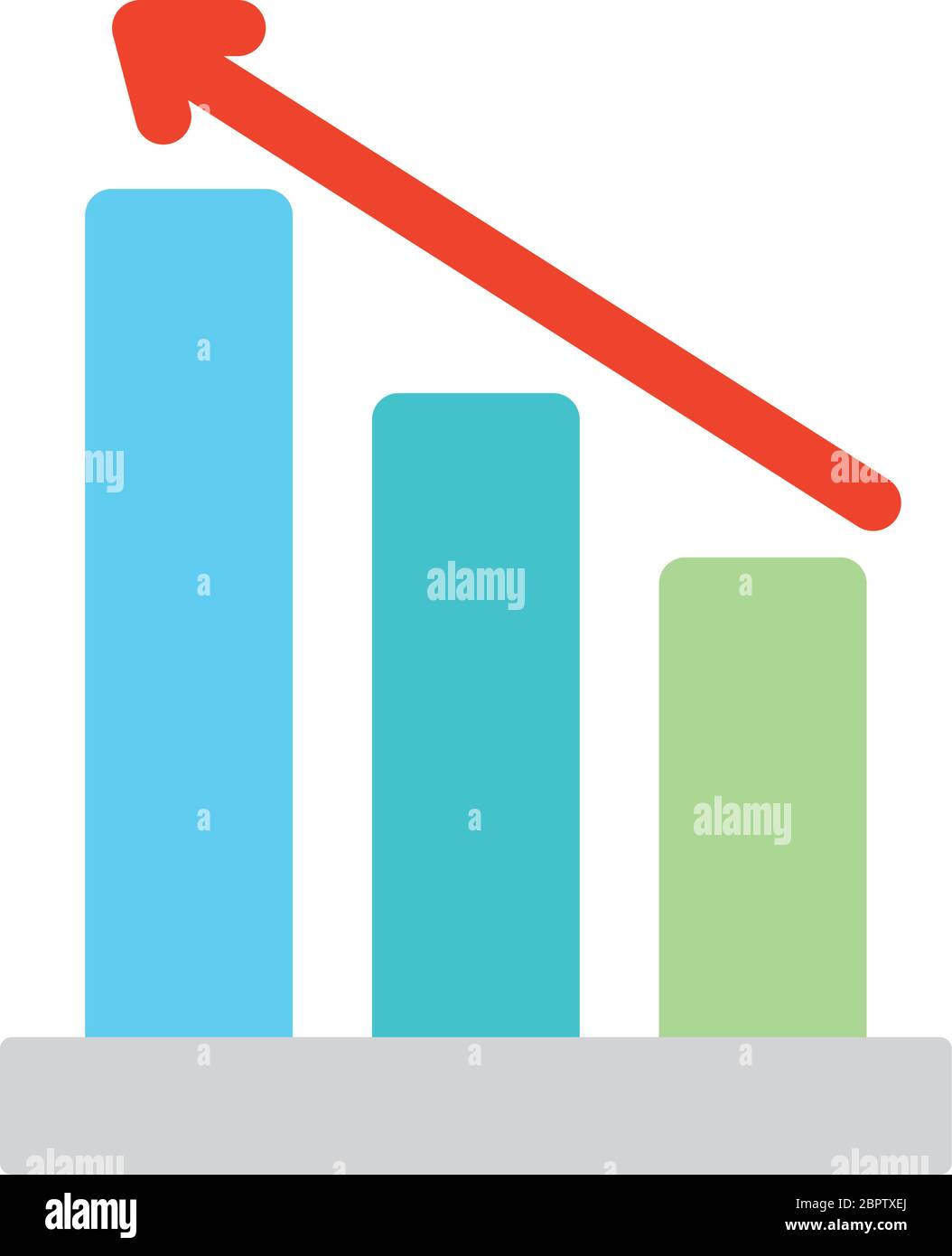 graphic bar chart icon over white background, flat style, vector ...