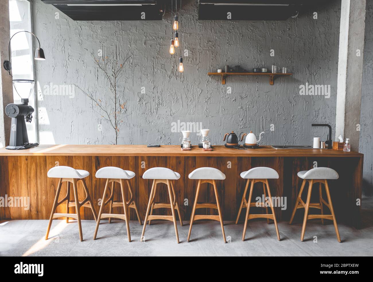 Layout in a loft style in dark colors open space interior view of ...