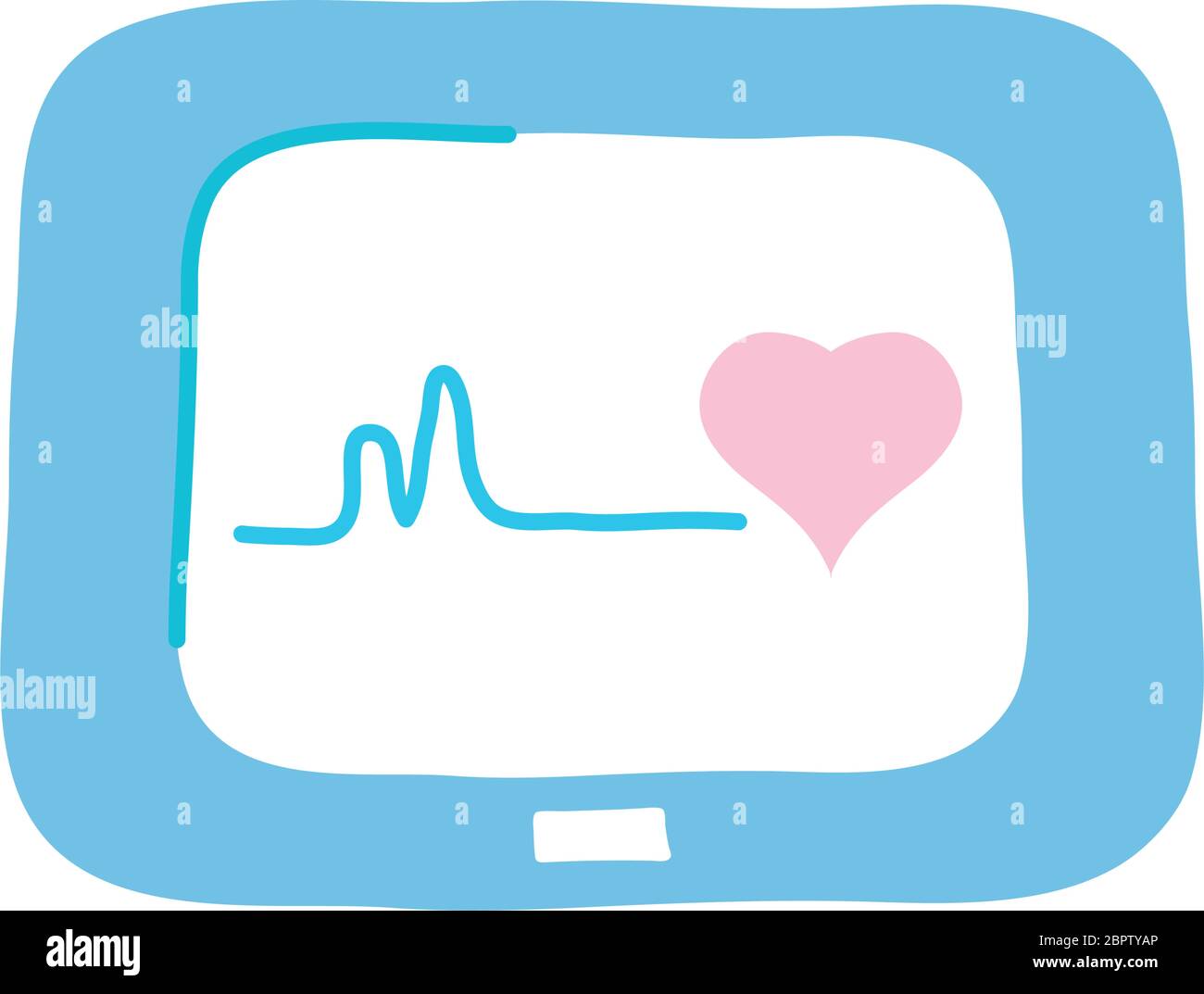cardio monitor icon over white background, flat style, vector ...