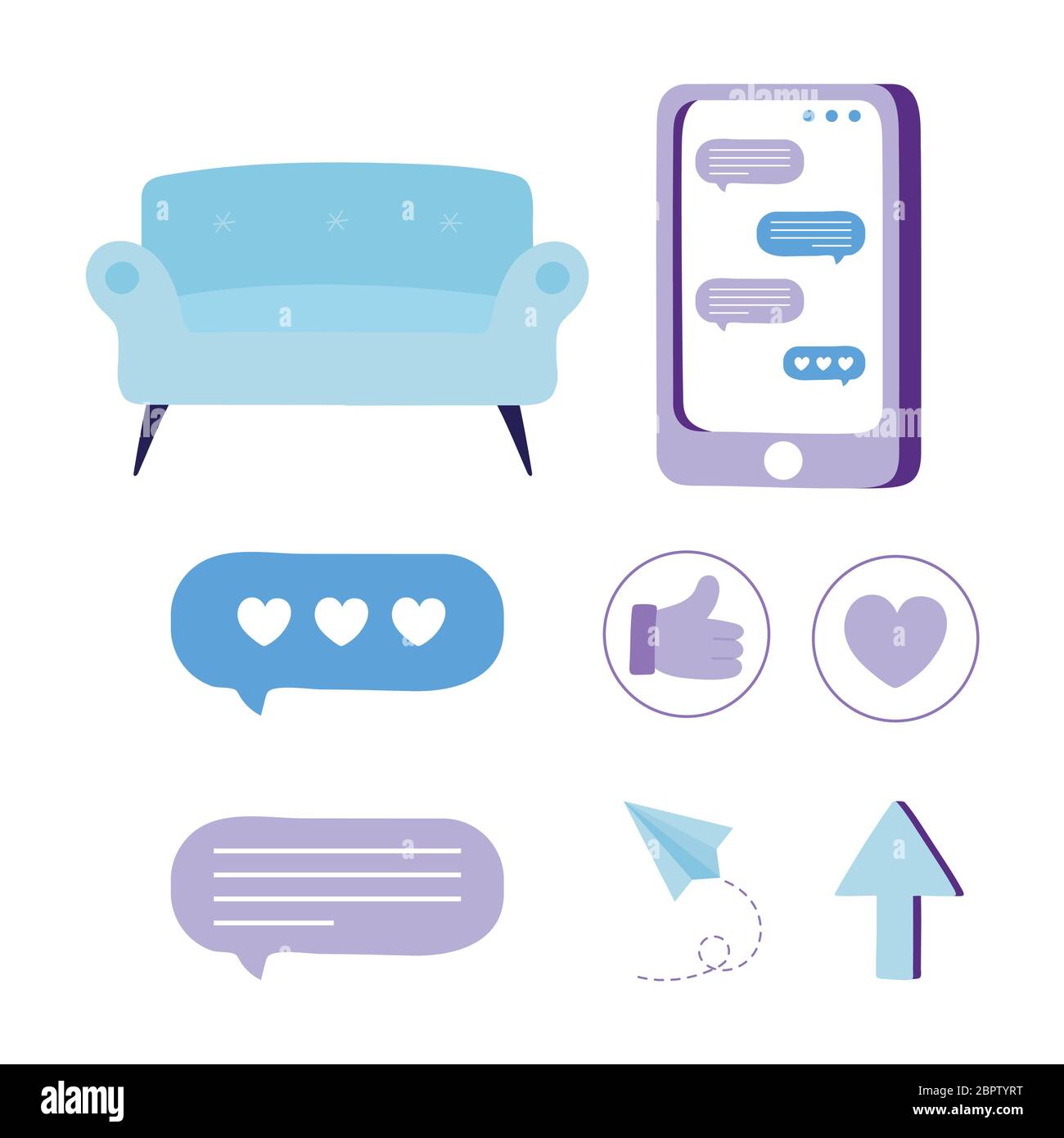 Chatting icon set design, Message chat and communication theme Vector ...