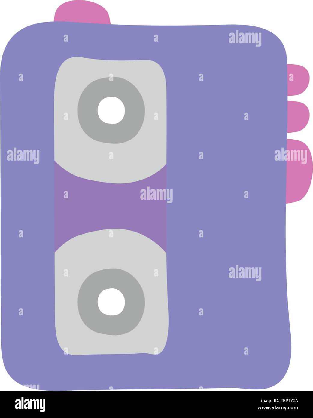 retro cassette player icon over white background, flat style, vector ...