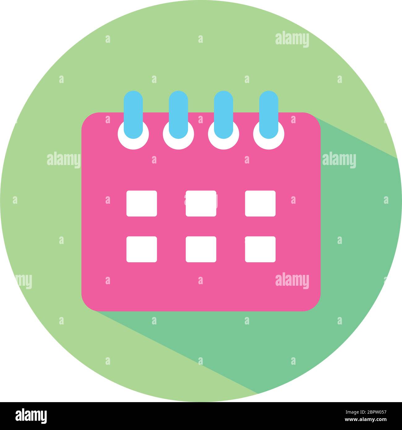 calendar planner icon over white background, block flat style, vector ...