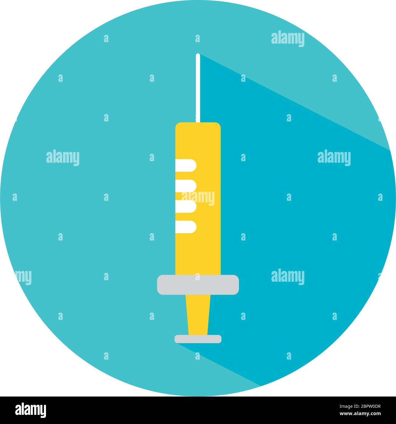 stop the spread concept, syringe icon over white background, block flat ...
