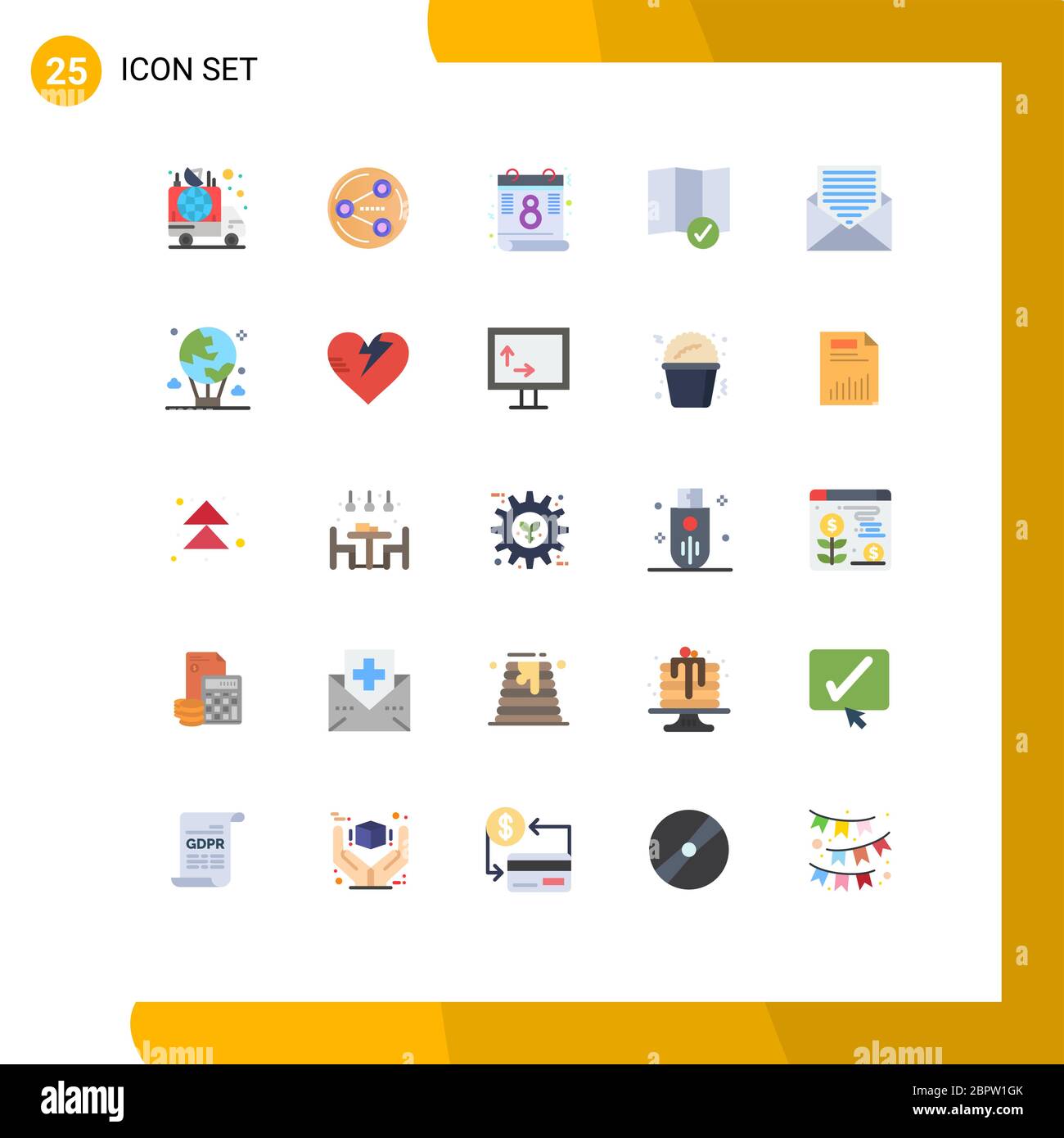 Stock Vector Icon Pack of 25 Line Signs and Symbols for email ...