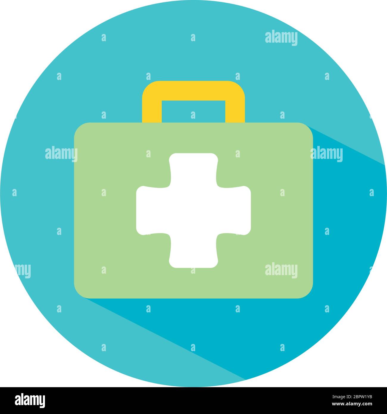 first aid box icon over white background, block flat style, vector ...