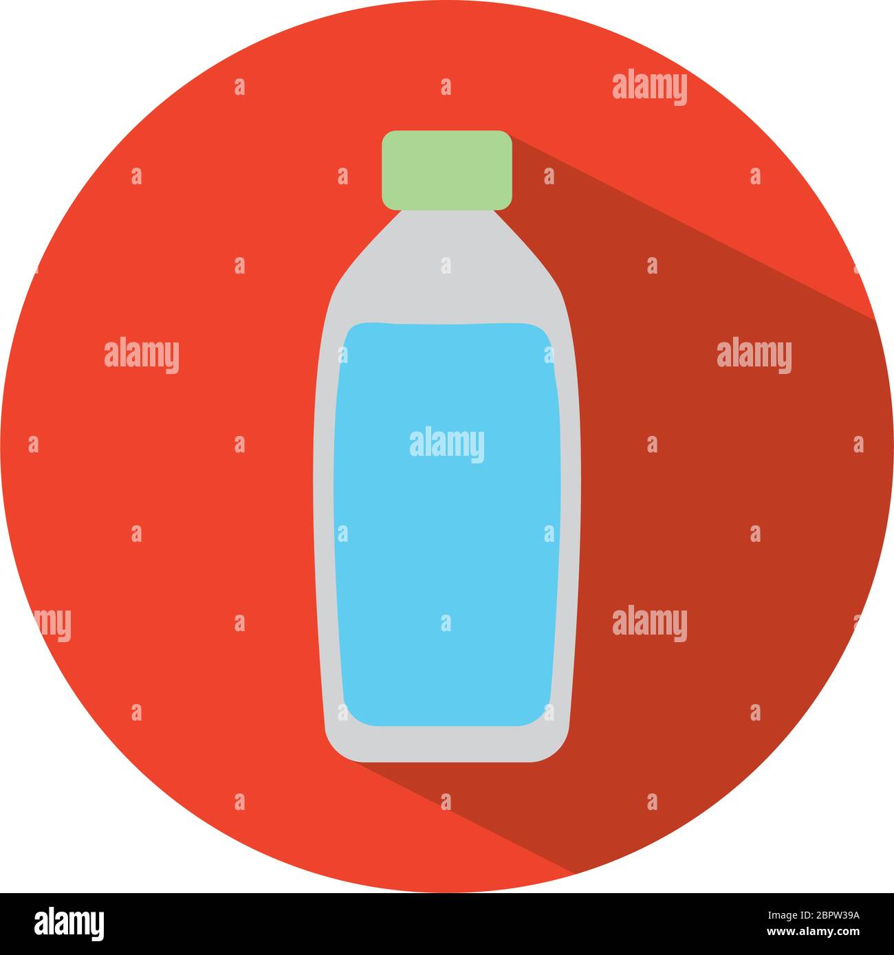 stop the spread concept, water bottle icon over white background, block ...