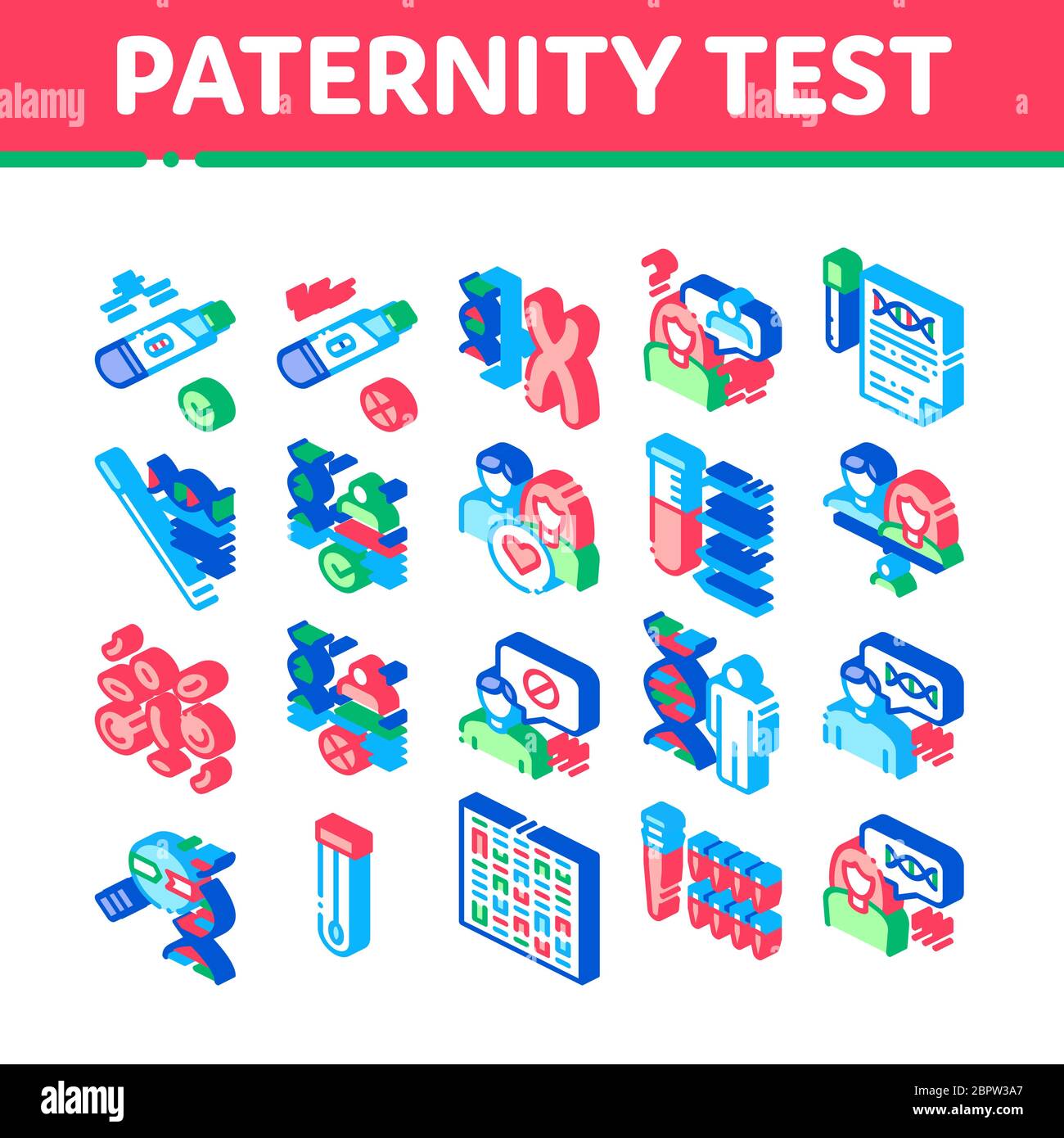 Paternity Test Dna Isometric Icons Set Vector Stock Vector Image & Art ...