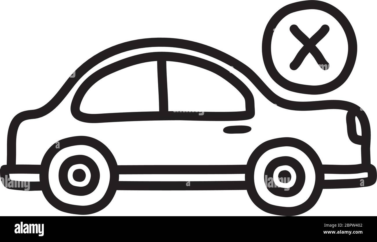 forbidden to be transported by car symbol, car with cross icon over ...