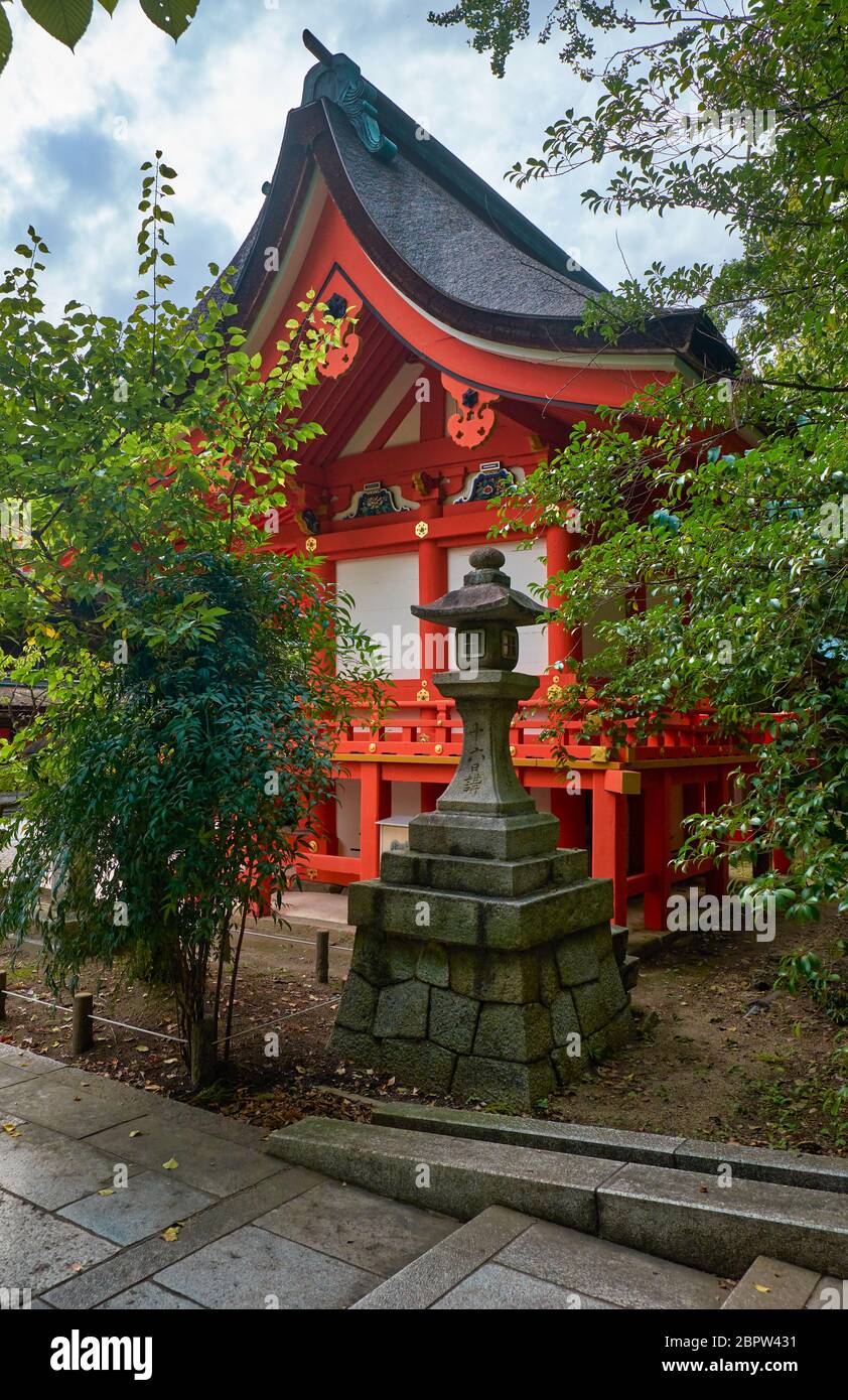 KYOTO, JAPAN - OCTOBER 17, 2019: Jiju Shrine small shrine for gods of ...