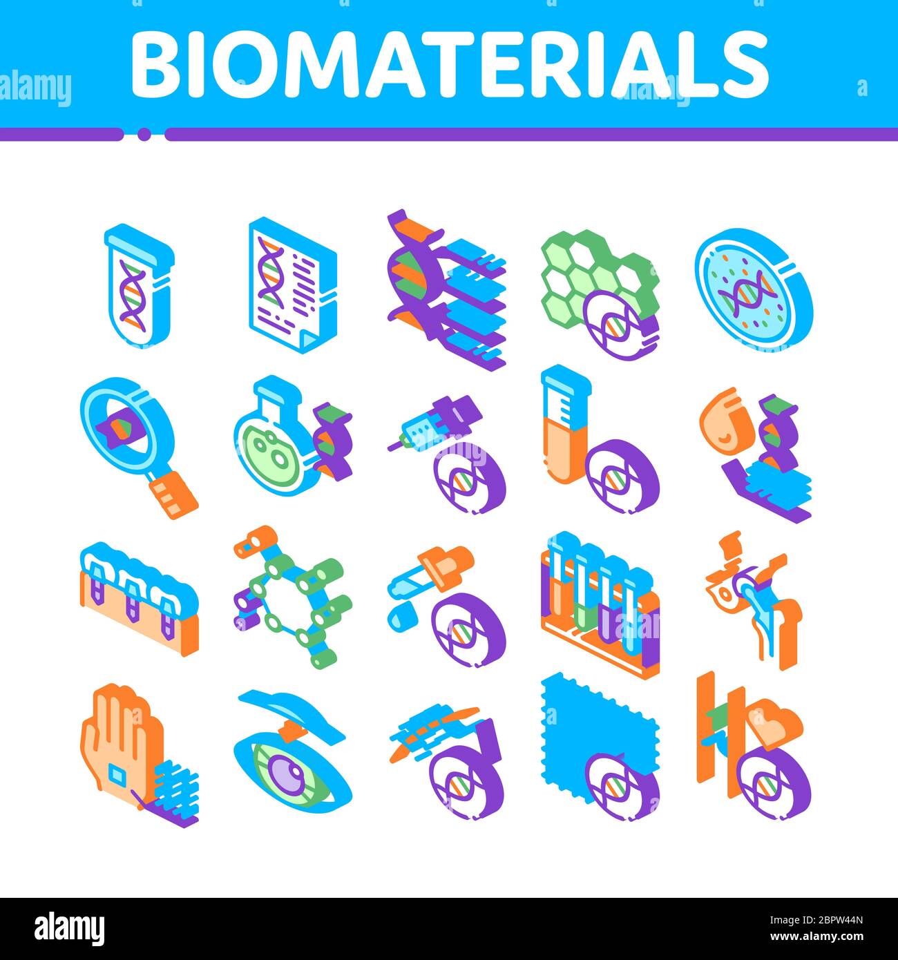 Bio science isometric background Stock Vector Images - Alamy