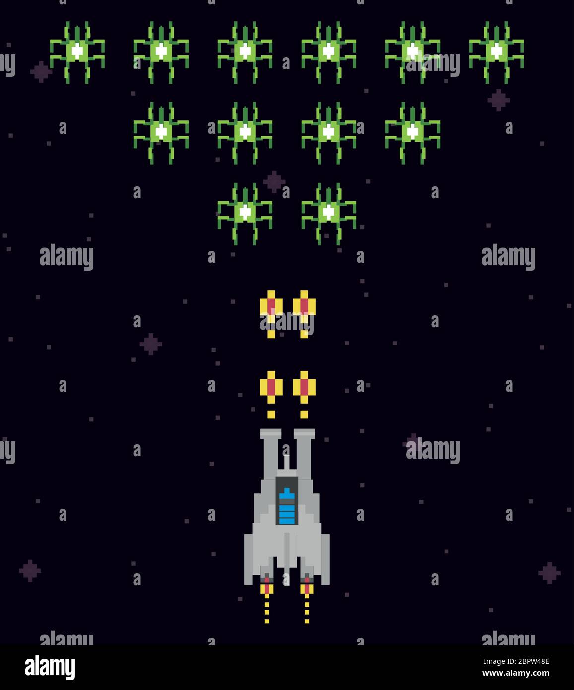 retro video game space pixelated scene Stock Vector Image & Art - Alamy