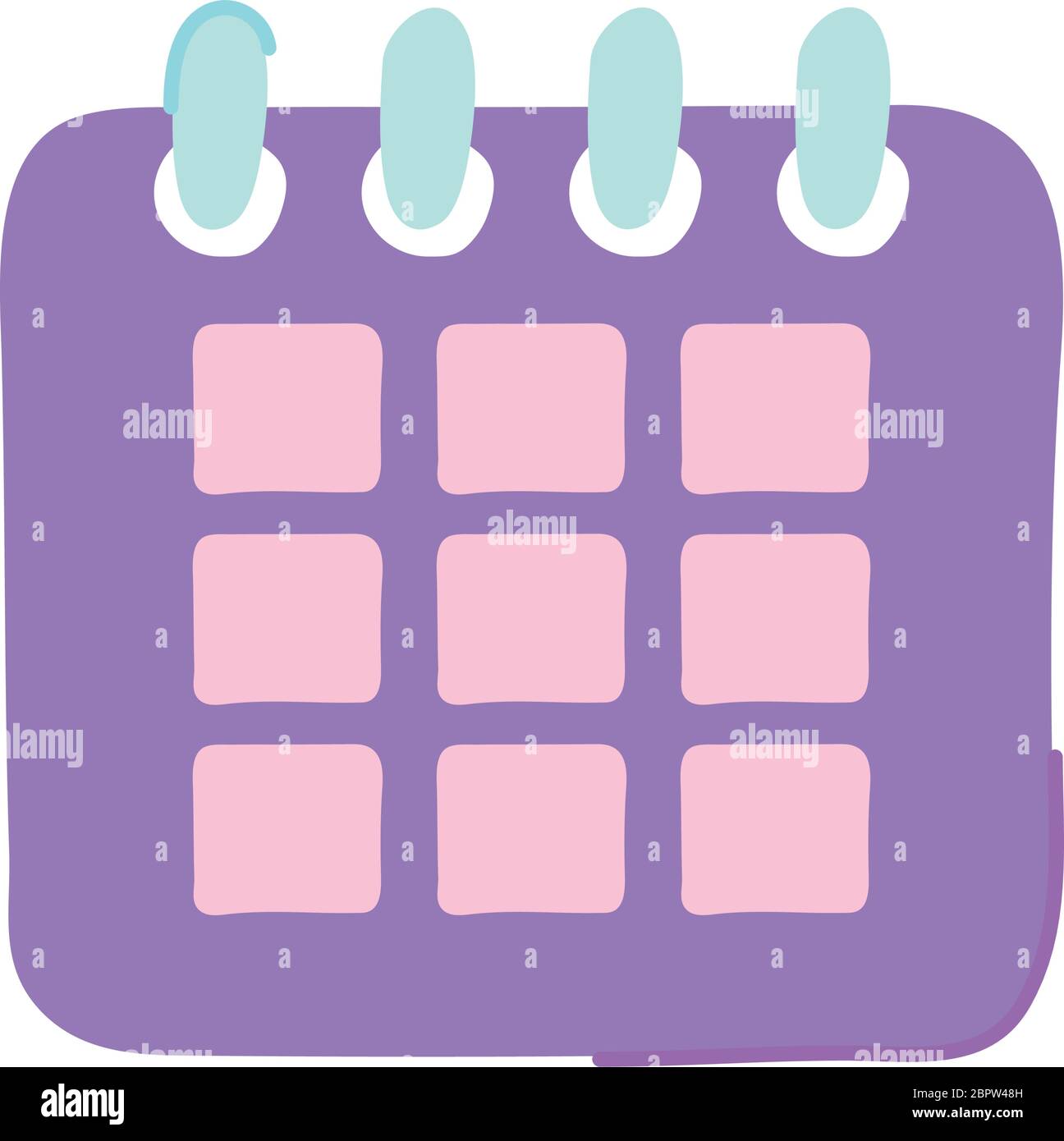 calendar planner icon over white background, flat style, vector ...