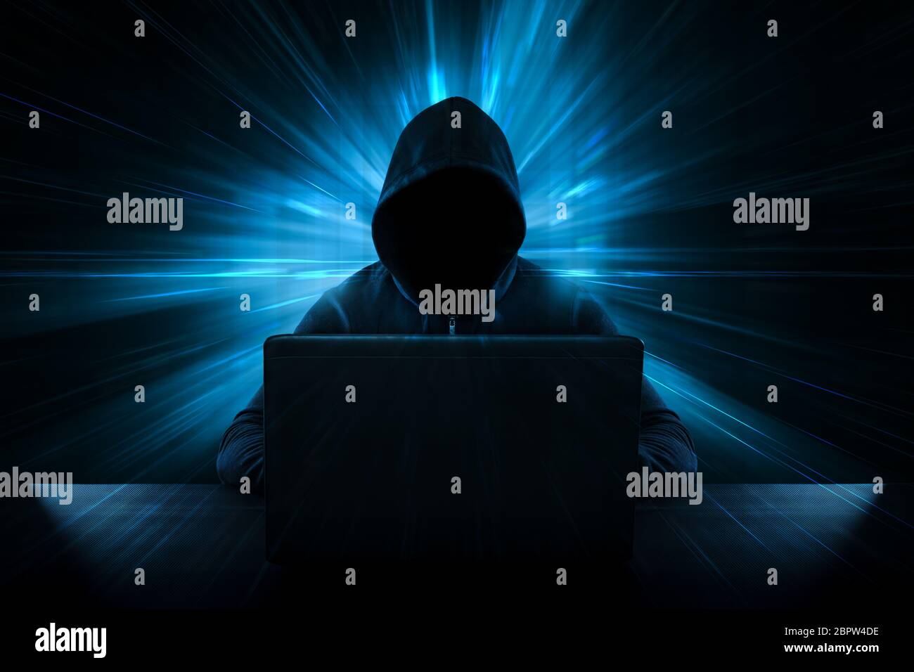 Male thief stealing data from computer - Cyber Crime Concept Stock ...