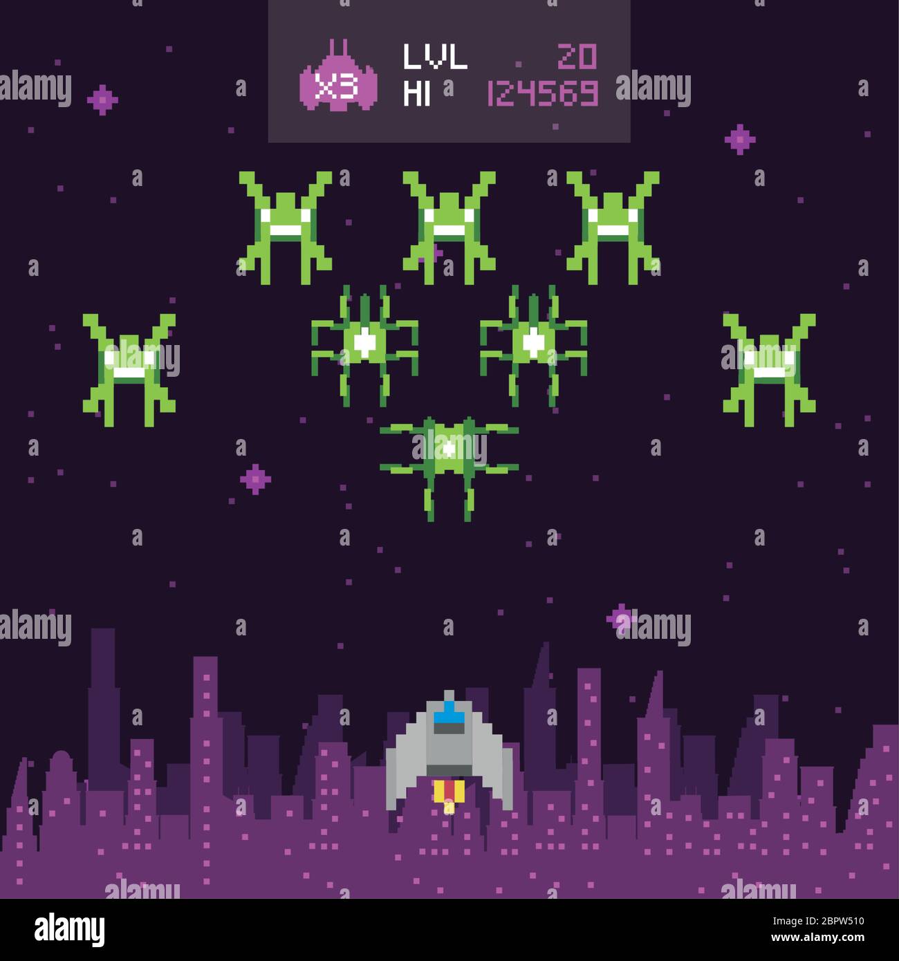 Pixel aliens Stock Vector Images - Alamy
