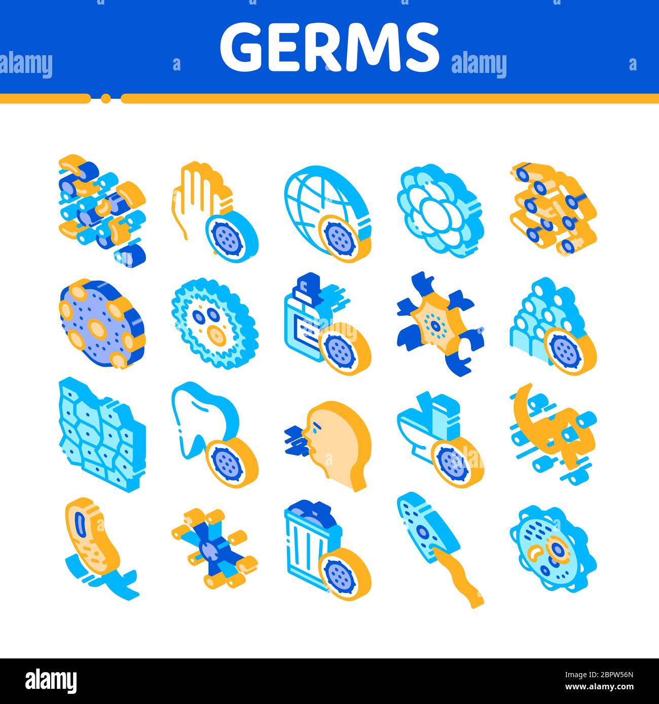 Bacteria Germs Vector Isometric Icons Set Stock Vector Image & Art - Alamy