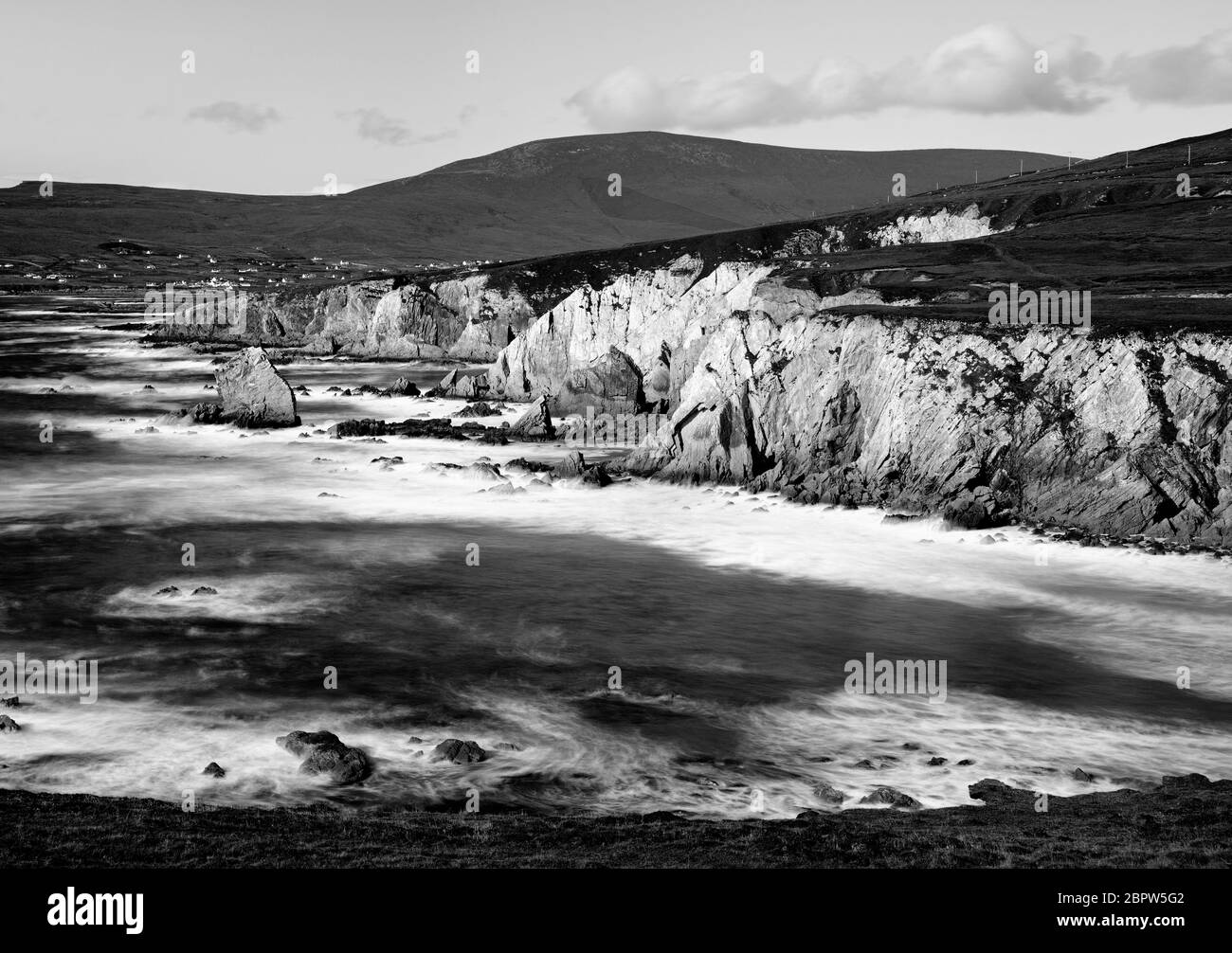 Achill island ireland atlantic drive Black and White Stock Photos ...