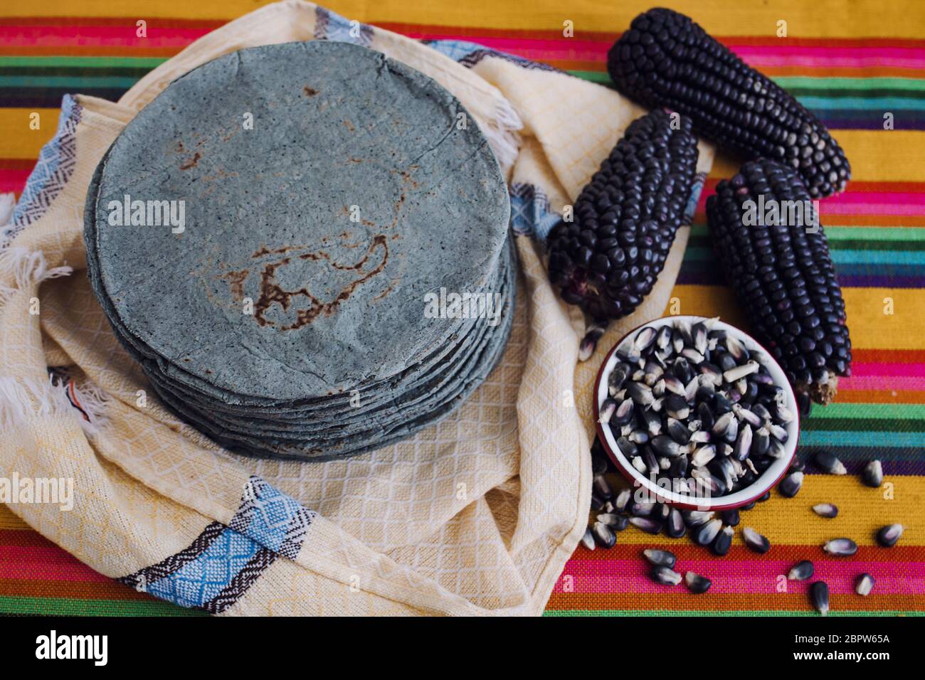 tortillas azules, blue corn, mexican food traditional food in mexico ...