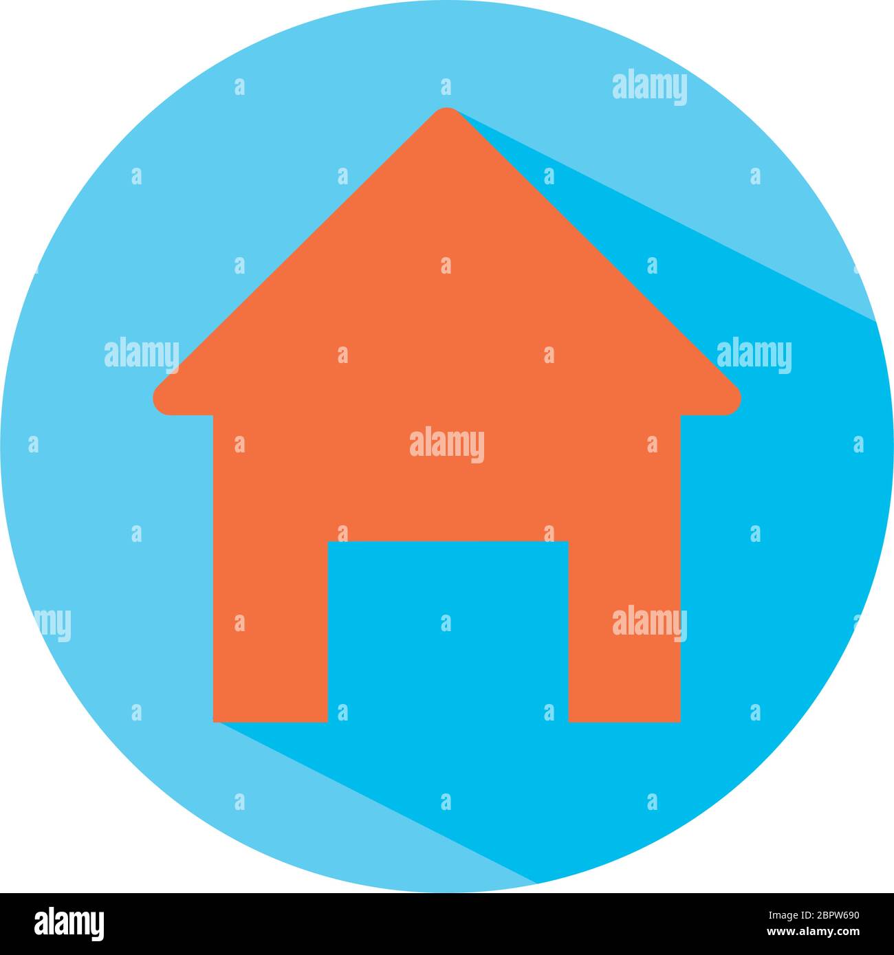 house shape icon over white background, block flat style, vector ...