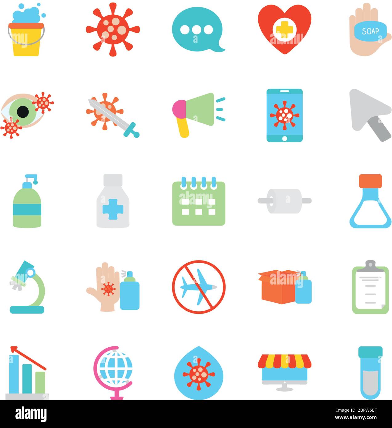 cursor and stop the spread icon set over white background, flat style ...