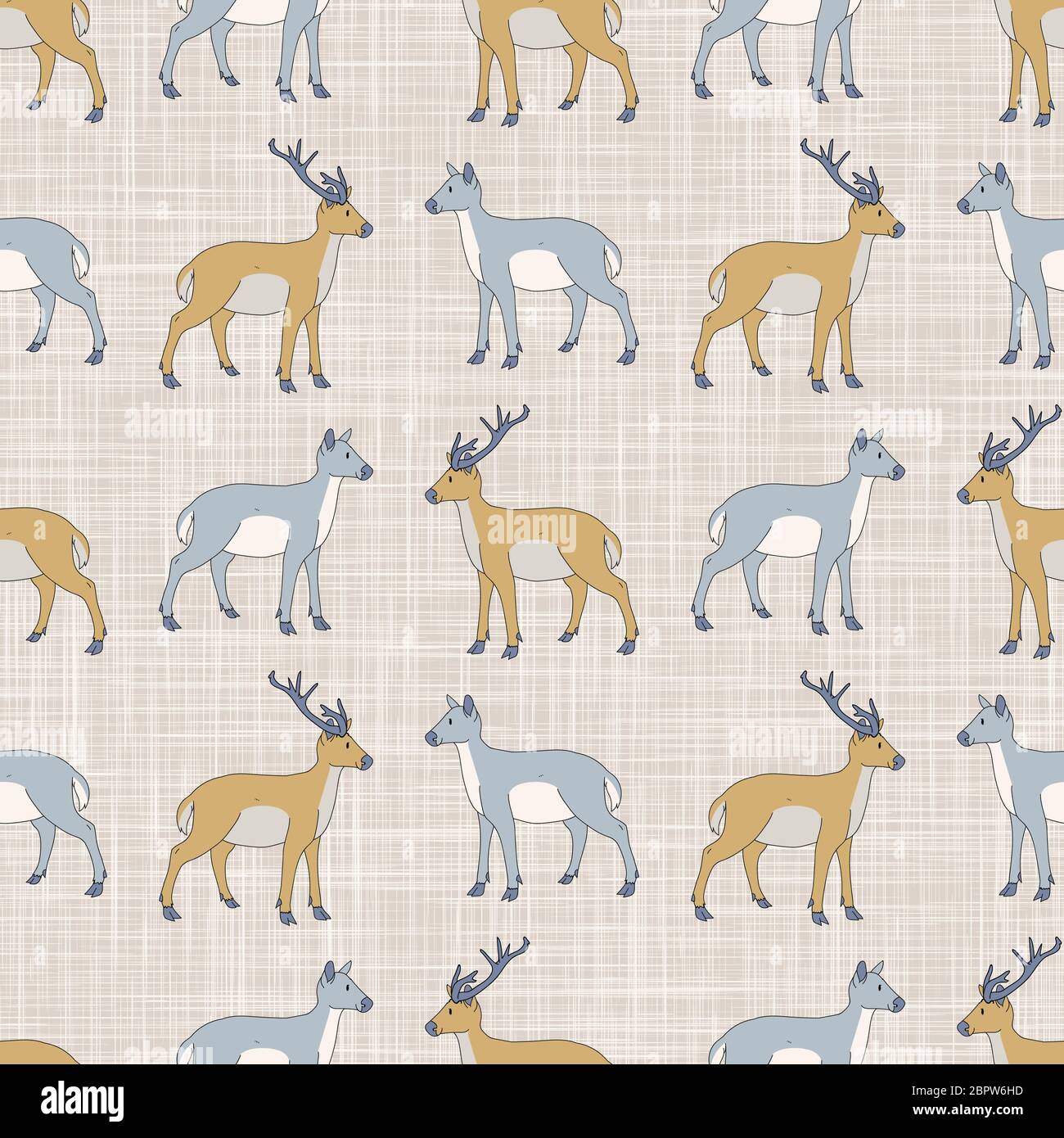 Seamless french farmhouse buck and doe pattern. Farmhouse linen shabby ...