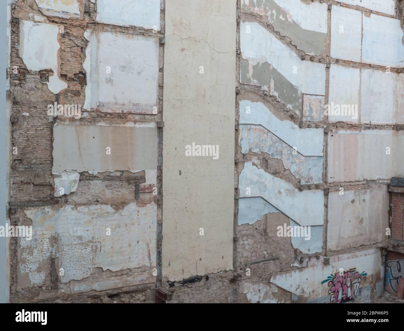structures on the wall of a torn down building Stock Photo - Alamy