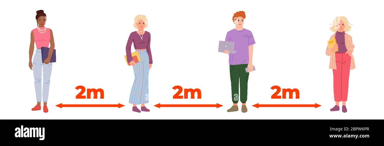 People keep social distance. Student keeping distance, infection risk ...