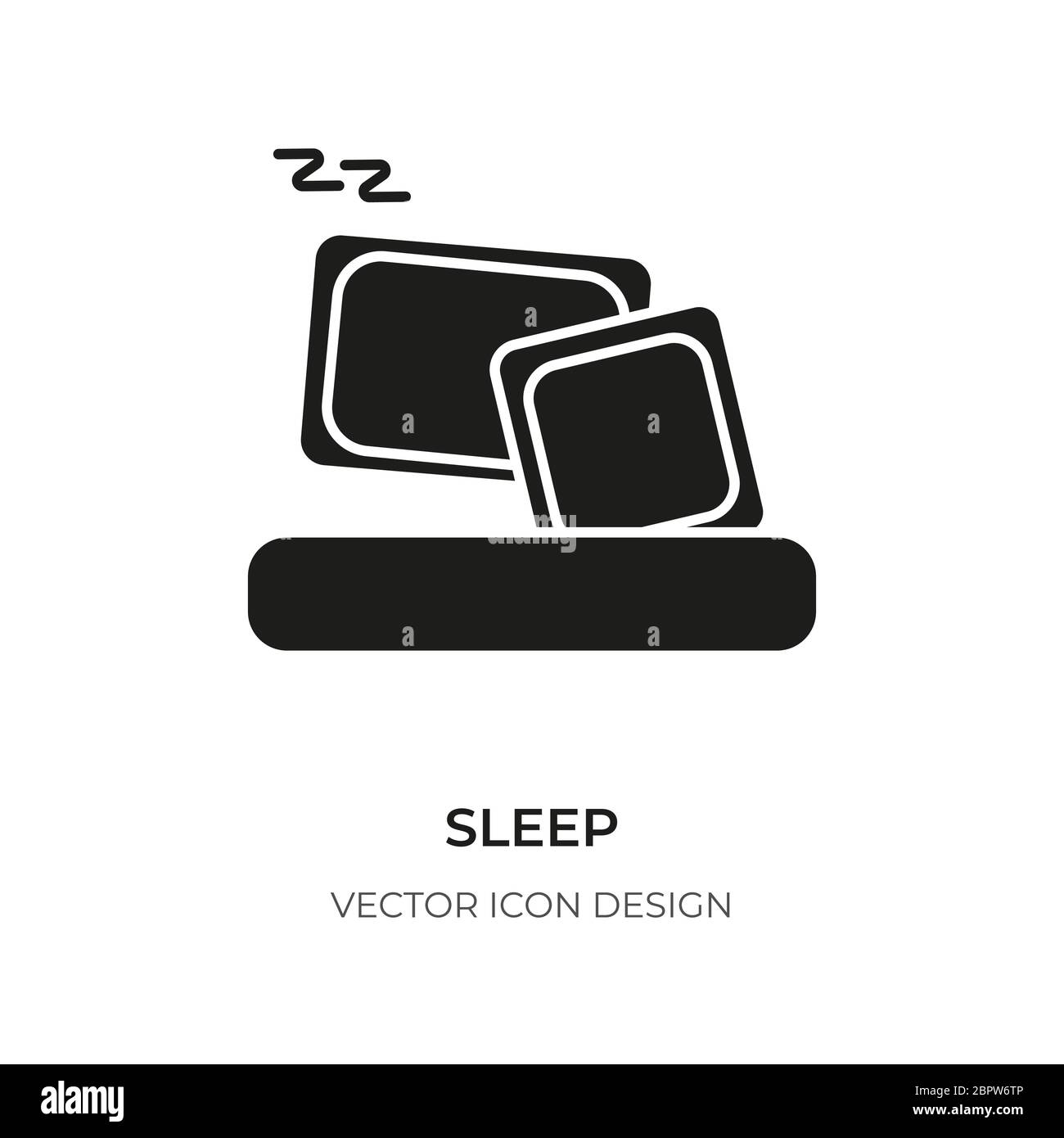 Sleep glyph icon. Flat style graphic design template for logo, app, ui ...