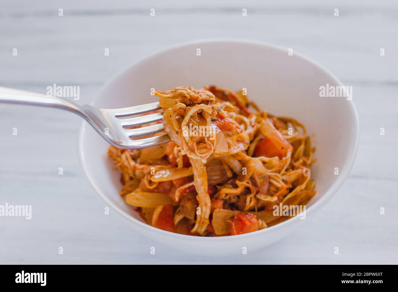 tinga de pollo, chicken mexican food in mexico Stock Photo - Alamy