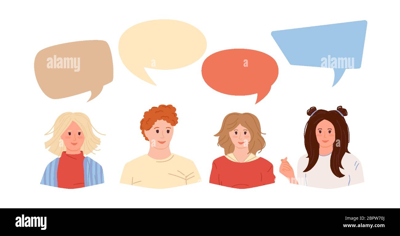 Group man and woman student or businessmen. Communication with colorful ... Group man and woman student or businessmen. Communication with colorful ...