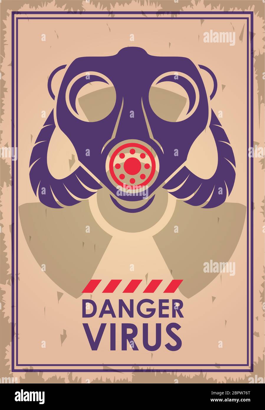 warning danger virus banner with mask and atomic symbol Stock Vector ...