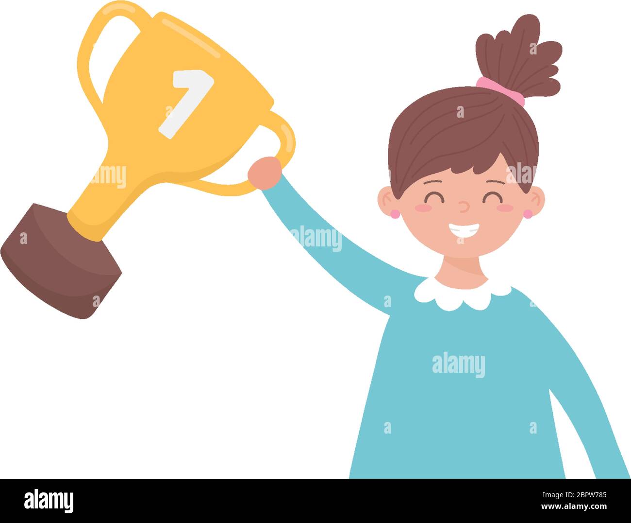 Daughter with trophy design, Fathers day celebration and love theme ...