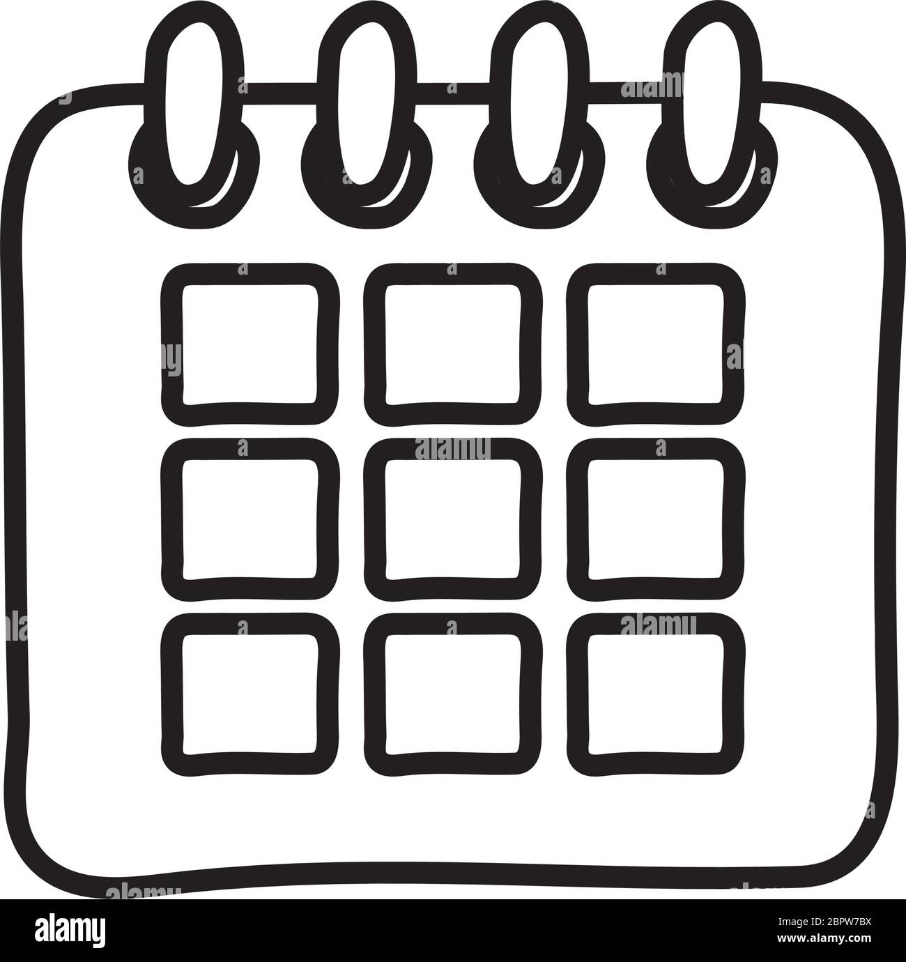 calendar planner icon over white background, line style, vector ...