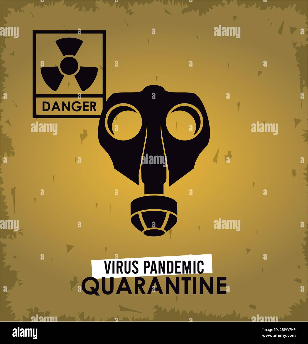 warning danger virus banner with mask and atomic symbol Stock Vector ...