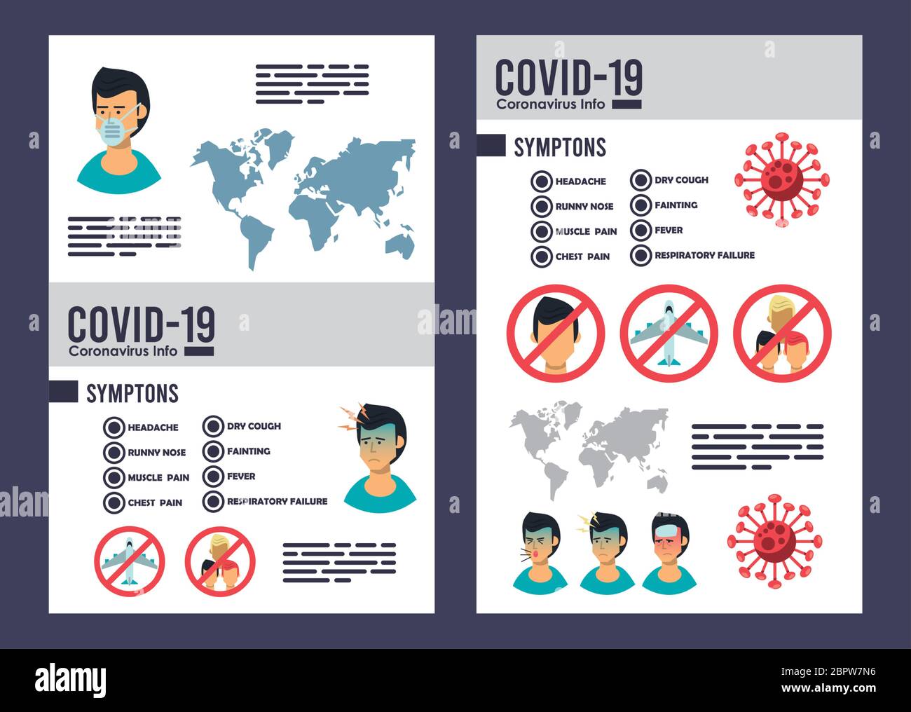 corona virus infographic with symptoms and prevention methods Stock ...