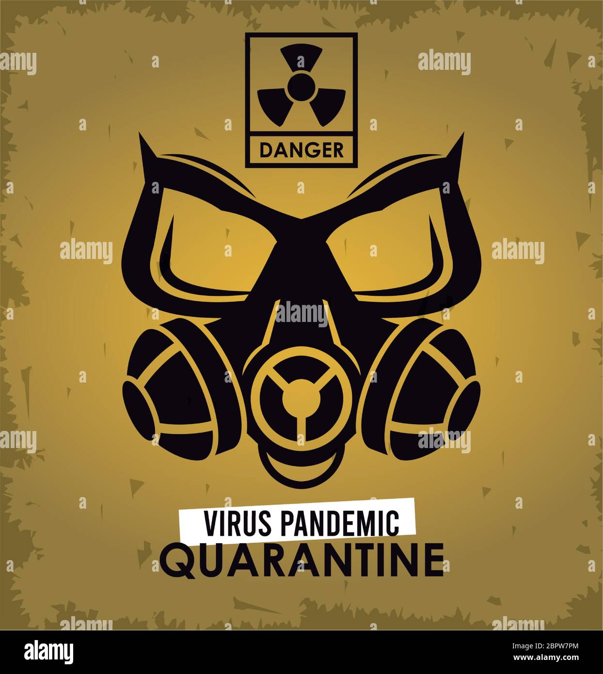 warning danger virus banner with mask and atomic symbol Stock Vector ...