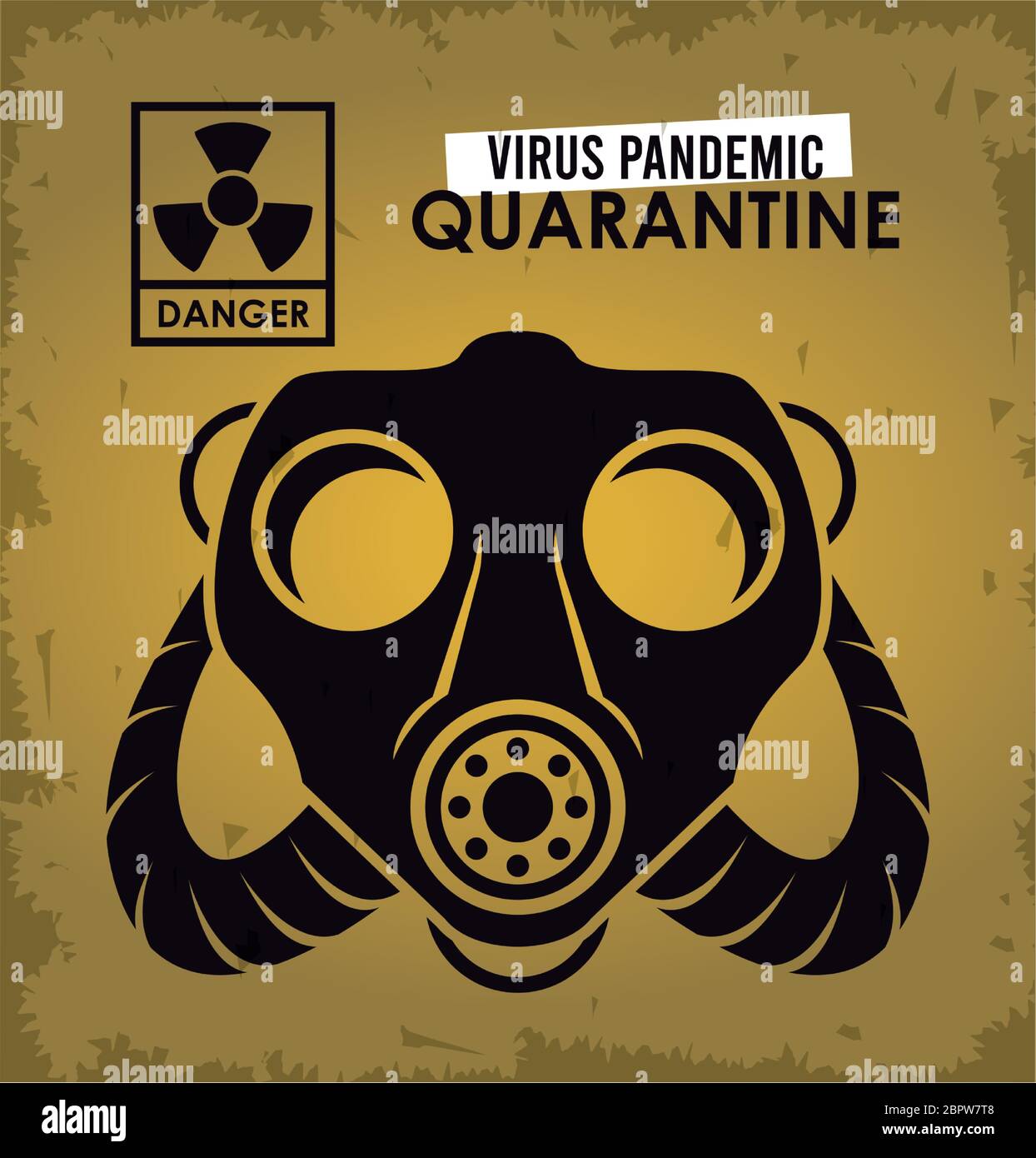 warning danger virus banner with mask and atomic symbol Stock Vector ...