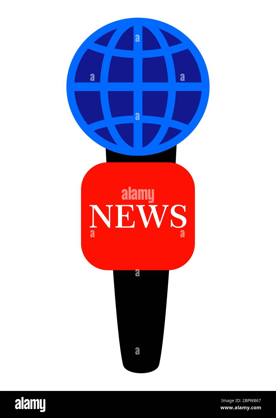 Correspondent microphone for recording world news interviews Stock ...