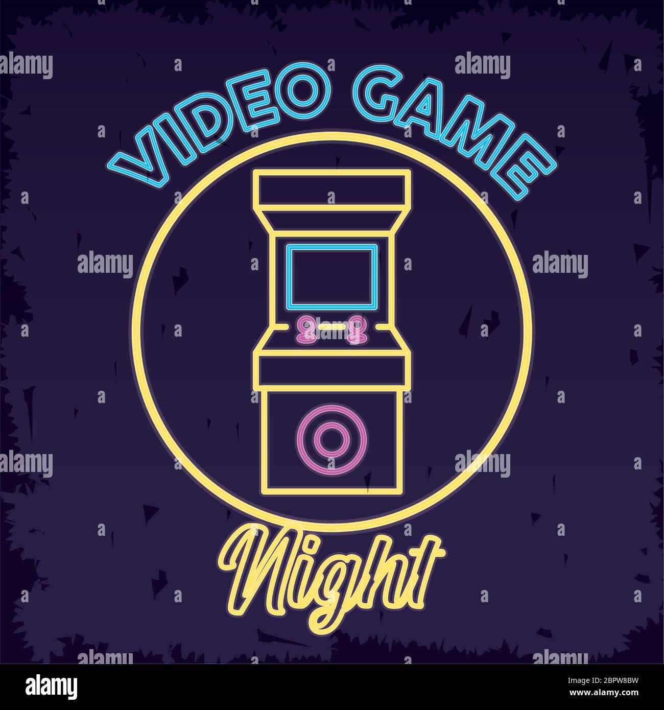 retro video game neon with machine Stock Vector Image & Art - Alamy