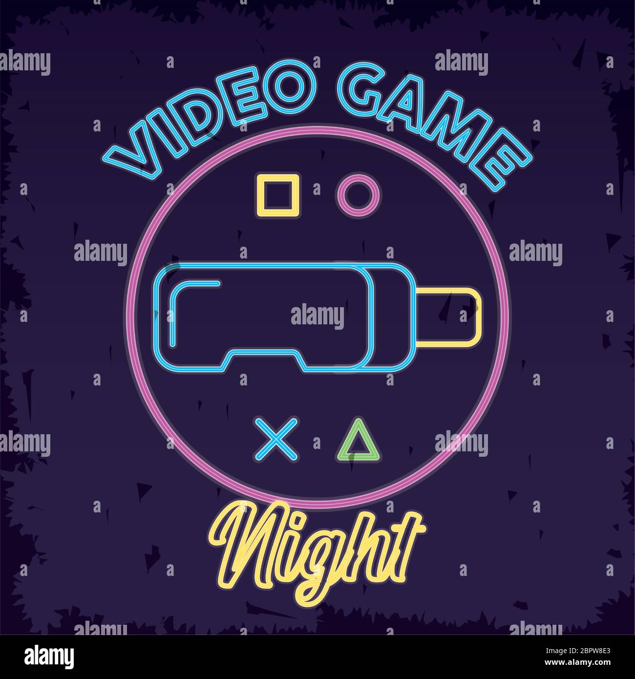 Neon sign gaming font vector hi-res stock photography and images - Alamy